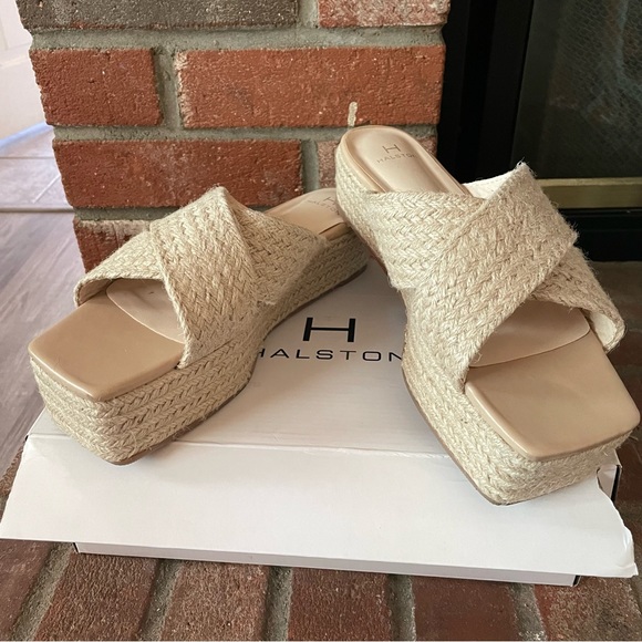 H by Halston | Shoes | Halston Network Wedge Espadrille Sandal | Poshmark